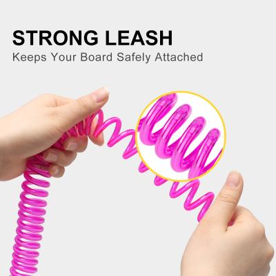 China Polyurethane Coil Surfing Leash with Key Pocket and Single Layer Padded Wrist Strap for sale