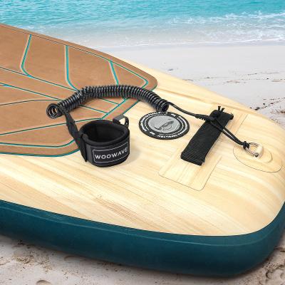 China Polyurethane Coil Surfing Leash with Key Pocket and Single Layer Padded Wrist Strap for sale