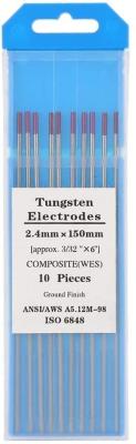 China TIG Consumíveis de Soldadura WES Eletrodos de Tungstênio Púrpura Tungstênio Composto 2,4 mm*150 mm à venda