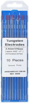 China 10-pakket Rode wolfraamelektroden 2,4 mm*175 mm voor TIG Las Lasstroom 40-230A Te koop