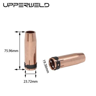 China Nozzle de solda a gás MIG MAG resfriado a ar com ponta de contato do difusor de gás comprimento 75.96mm à venda