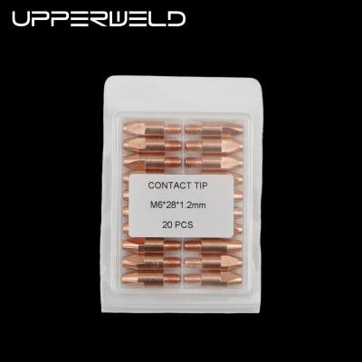 China Draaddiameter 0,8-1,2 mm M6*28 mm 1,2 mm Contactpunt voor Mig Las Torch Consumable Te koop
