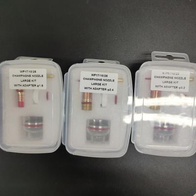 Cina Tig Accessori WP-17 18 26 Champagne Nozzle Kit grande con adattatore 2.4mm ceramica in vendita