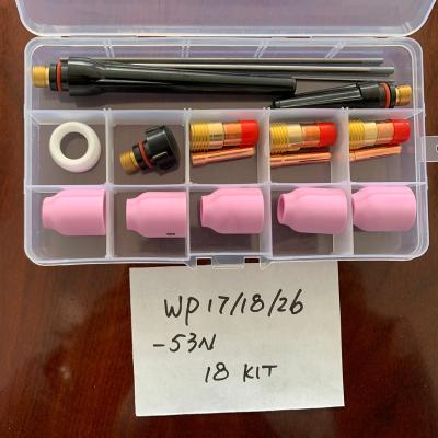 Cina WP17 18 26 -53N 18KITS Kit di tazze di vetro in ceramica facile da usare Torcia di saldatura Lente a gas Collezione in vendita