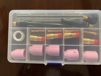 Cina OBM Alumina Nozzle Collet Corpo Isolatore elettrodo TIG Saldatura Torcia Consumabili Kit per WP-17/18/26 53N 18pcs in vendita