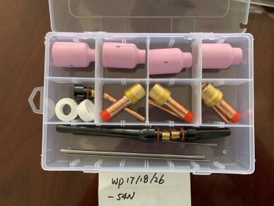 Cina WP-17/18/26 TIG Saldatura Torcia Consumabili Kit per 1,6 mm/2,4 mm/3,2 mm elettrodi 18pcs in vendita