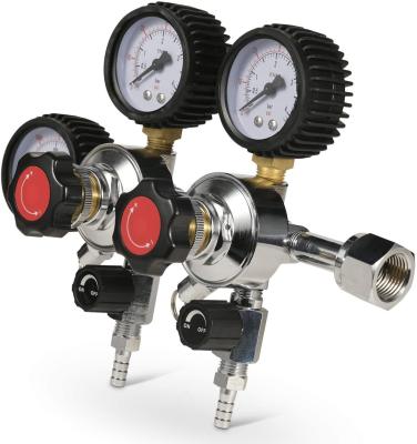 Cina Dimensione del filo W21.8 G5/8 Doppia misura CO2 regolatore di boccata di birra per barile di birra e serbatoio di CO2 in vendita