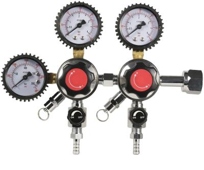 中国 トップページ 醸造 ビール CO2 圧縮安全バルブ付き上部ダブルゲージ調節器 販売のため