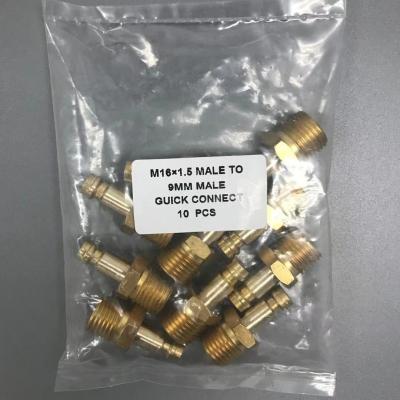 Cina Customized Black EU Plug Lengthen Connect M16*1.5 Maschio a 9MM Maschio Connect TIG Adapter in vendita
