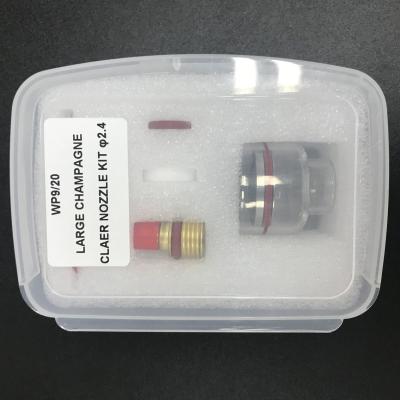Cina WP9/20 2.4mm TIG Saldatura Torcia Stubby Lenti a gas Kit di vetro per Wp17/18/26 Tig Torcia 2kg in vendita
