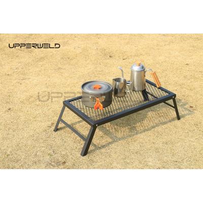 China Grill de fuego de campamento plegable negro Grill de campamento portátil pesado para acampar al aire libre en venta