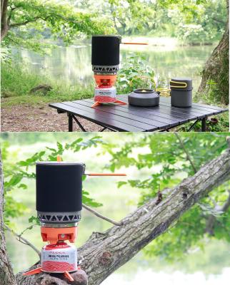 Cina Stufa all'aperto poli resistente al vento Stufa a gas da picnic da 1600W con pentola e ciotola integrate in vendita