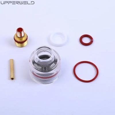 Cina WP-17/18/26 2.4 TIG Saldatura Torcia Kit Lenti a Gas 1/16' 3/32' 1/8' Clear Nozzle Pyrex Cup Kit in vendita