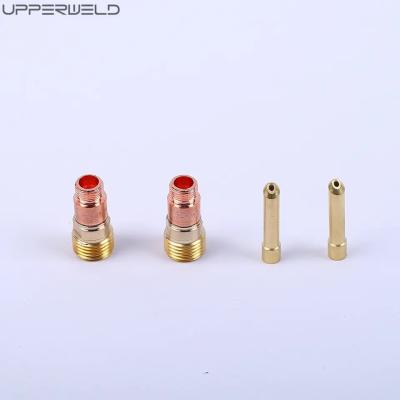 Cina WP-17/18/26 2.4 TIG Saldatura Torcia Kit Lenti a Gas 1/16' 3/32' 1/8' Clear Nozzle Pyrex Cup Kit in vendita