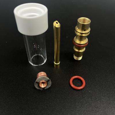 China Wp17/18/26 Tig Soldagem Tocha Kit de bocal transparente Tipo L 47 1.6 integrado para copos de vidro à venda