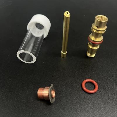 China Wp17/18/26 Tig Soldagem Tocha Kit de bocal transparente Tipo L 47 1.6 integrado para copos de vidro à venda