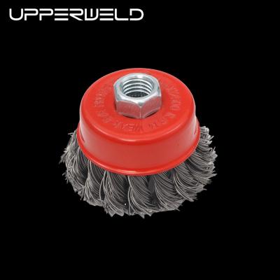 Cina Supporto personalizzato Spazzola a ruota di filo torto da 3 pollici per materiali di consumo di saldatura M14 * 75 * 2 mm in vendita