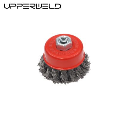 Cina Supporto personalizzato Spazzola a ruota di filo torto da 3 pollici per materiali di consumo di saldatura M14 * 75 * 2 mm in vendita