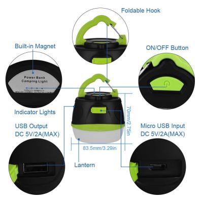 China Portable outdoor LED emergency rechargeable led camping light for sale