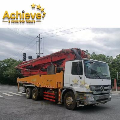 China Refurbished SANY Truck second hand concrete pumps 48M On BENZ for sale