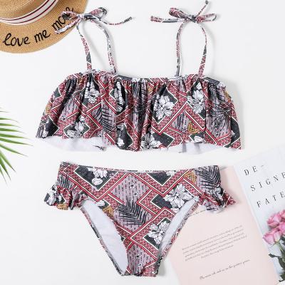 China Solid color Scoop Neck Sport Top With High Waist Bikini for sale
