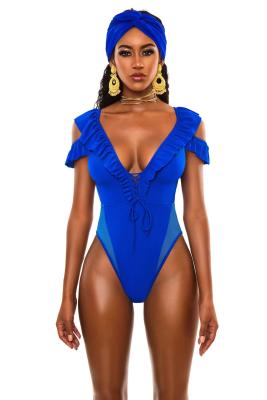 China Solid color Scoop Neck Sport Top With High Waist Bikini for sale