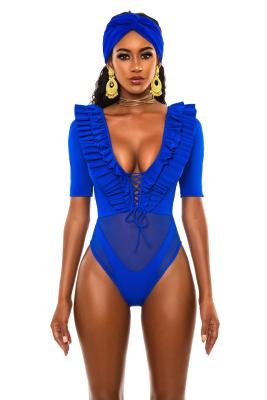 China Solid color Scoop Neck Sport Top With High Waist Bikini for sale