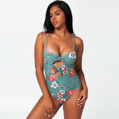 China Tiered Layer Tie a Knot Front Top With Low waist Bikini swimsuit high cut for sale