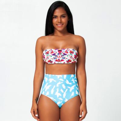 China Tiered Layer Tie a Knot Front Top With Low waist Bikini swimsuit high cut for sale