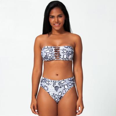 China Tiered Layer Tie a Knot Front Top With Low waist Bikini swimsuit high cut for sale