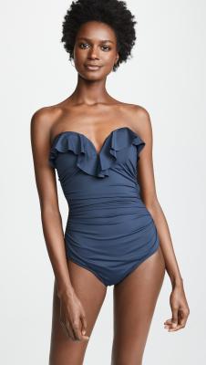 China Tiered Layer Tie a Knot Front Top With Low waist Bikini swimsuit high cut for sale