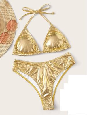 China Tiered Layer Tie a Knot Front Top With Low waist Bikini swimsuit high cut for sale