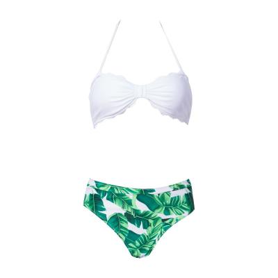 China Tiered Layer Tie a Knot Front Top With Low waist Bikini swimsuit high cut for sale