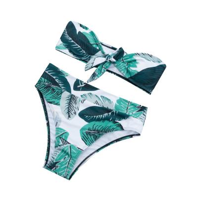China Tiered Layer Tie a Knot Front Top With Low waist Bikini swimsuit high cut for sale