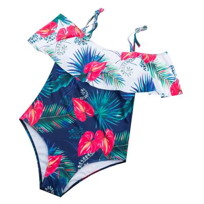 China Tiered Layer Tie a Knot Front Top With Low waist Bikini swimsuit high cut for sale