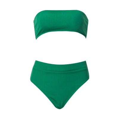 China Tiered Layer Tie a Knot Front Top With Low waist Bikini swimsuit high cut for sale