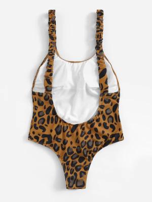 China Tiered Layer Tie a Knot Front Top With Low waist Bikini swimsuit high cut for sale