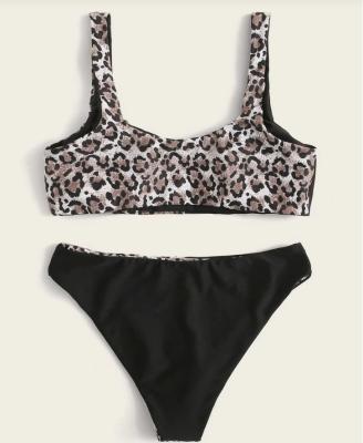 China Tiered Layer Tie a Knot Front Top With Low waist Bikini swimsuit high cut for sale