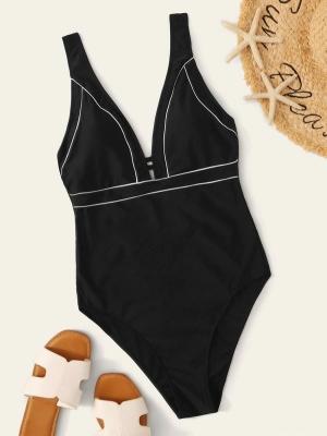 China Tiered Layer Tie a Knot Front Top With Low waist Bikini swimsuit high cut for sale