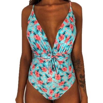 China Tiered Layer Tie a Knot Front Top With Low waist Bikini swimsuit high cut for sale