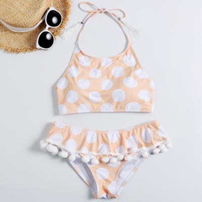 China Tiered Layer Tie a Knot Front Top With Low waist Bikini swimsuit high cut for sale