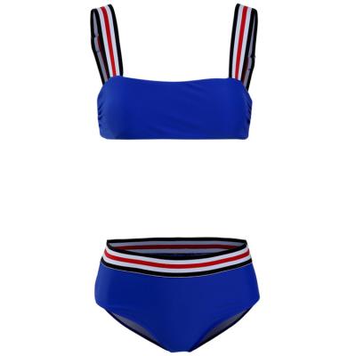 China Tiered Layer Tie a Knot Front Top With Low waist Bikini swimsuit high cut for sale