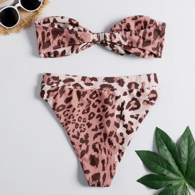 China Tiered Layer Tie a Knot Front Top With Low waist Bikini swimsuit high cut for sale