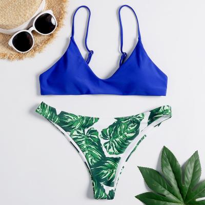 China Tiered Layer Tie a Knot Front Top With Low waist Bikini swimsuit high cut for sale