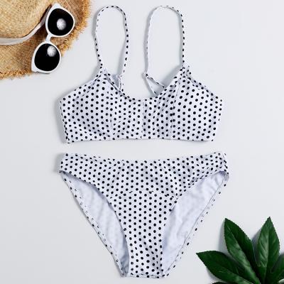 China Tiered Layer Tie a Knot Front Top With Low waist Bikini swimsuit high cut for sale