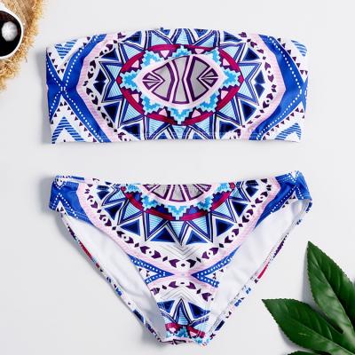 China Tiered Layer Tie a Knot Front Top With Low waist Bikini swimsuit high cut for sale