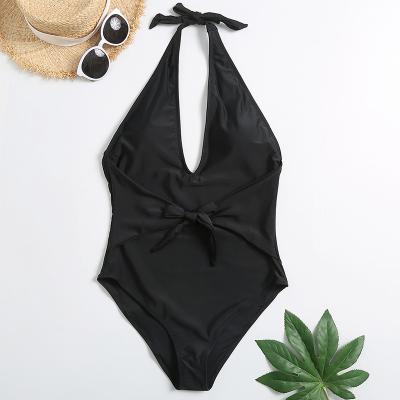 China Tiered Layer Tie a Knot Front Top With Low waist Bikini swimsuit high cut for sale