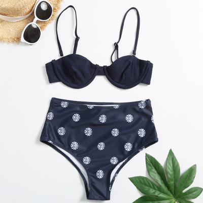 China Tiered Layer Tie a Knot Front Top With Low waist Bikini swimsuit high cut for sale