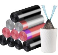 China Custom Heavy Duty Plastic Drawstring Garbage Bag 450x500mm HDPE LDPE LLDPE 5-100 Mic for sale