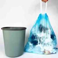 China Custom Printed Handheld Drawstring Garbage Bag HDPE LDPE 450x500mm 5-100 Mic for sale